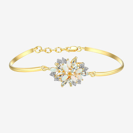 Click here for Womens Lab Created White Opal 18K Gold Over Silver... prices