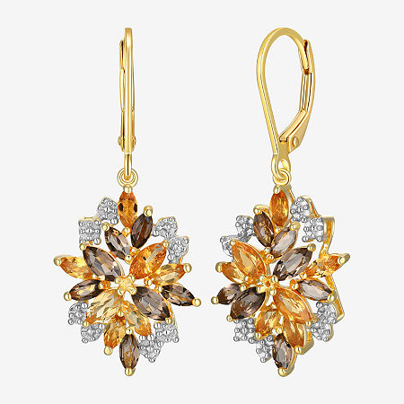 Click here for Womens Yellow Citrine 18K Gold Over Silver Flower... prices