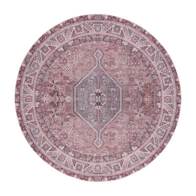 Safavieh Tucson Ross 6'X6' Indoor Round Area Rug, Color: Light Rust ...