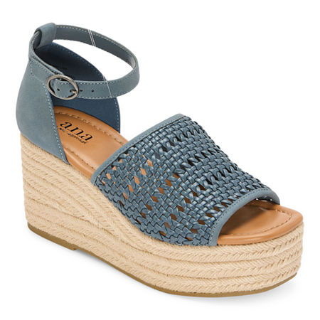 Click here for a.n.a Womens Lisa Wedge Sandals  11 Medium  Blue prices
