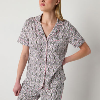 Liz Claiborne Womens Short Sleeve 2-pc. Pajama Sets - JCPenney