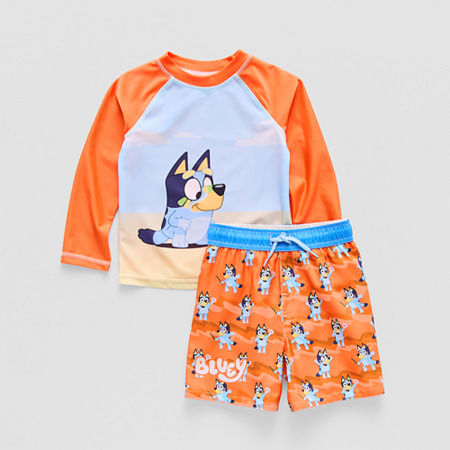 Click here for Toddler Boys Bluey 2-pc. Rash Guard Set  3t  Orang... prices