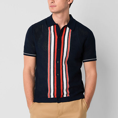 Click here for J. Ferrar Button-Front Mens Short Sleeve Pullover... prices