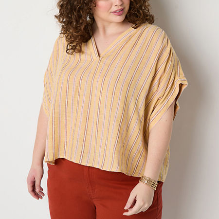 Click here for a.n.a Womens Split Crew Neck Short Sleeve Plus Blo... prices