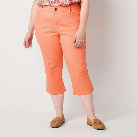 Click here for St. Johns Bay Womens Skinny Mid Rise Plus Capri Pa... prices