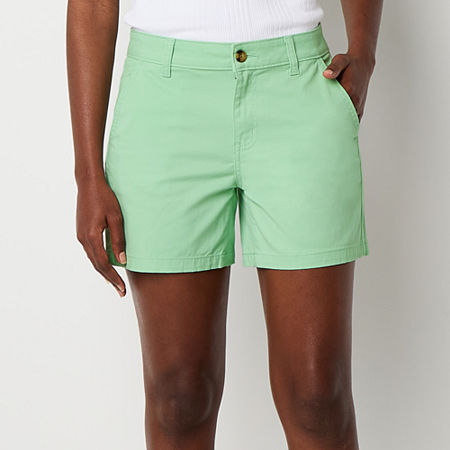 Click here for a.n.a Womens 5 Mid Rise Chino Short  14  Green prices