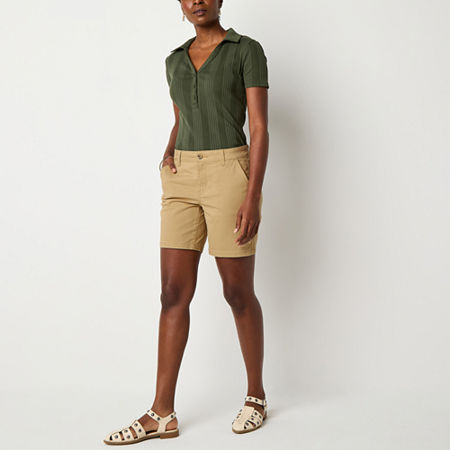 Click here for a.n.a Womens 7 Mid Rise Chino Short  20 Petite  Ye... prices
