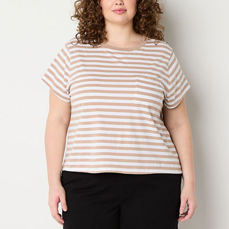 Click here for a.n.a Womens Plus Crew Neck Short Sleeve Pocket T-... prices