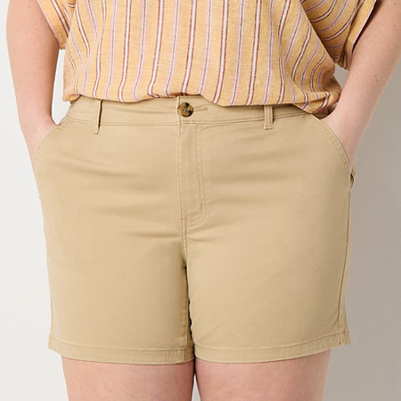 Click here for a.n.a Womens 6 Mid Rise Chino Short-Plus  20w  Yel... prices