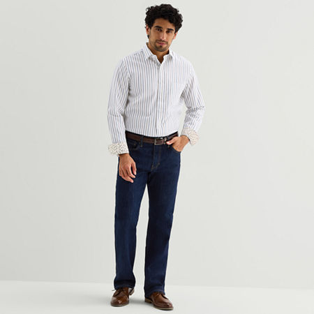 Click here for Stafford Stripe Mens Long Sleeve Regular Fit Butto... prices