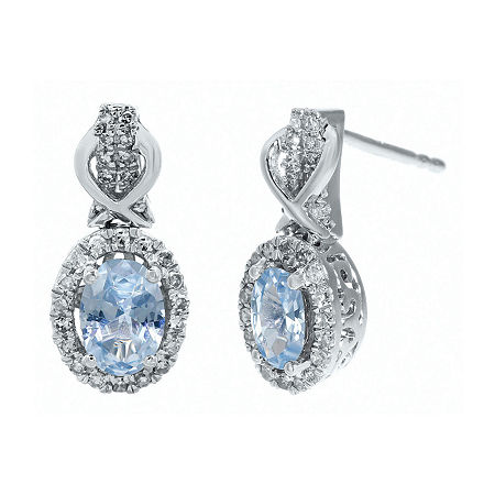 Click here for 1/4 CT. T.W. Diamond and Genuine Aquamarine 10K Wh... prices