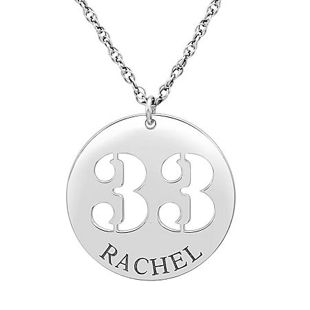 Click here for Personalized Womens 14K Gold Name and Number Round... prices