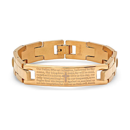 Click here for Mens 8 Inch 18K Gold over Stainless Steel Link Bra... prices