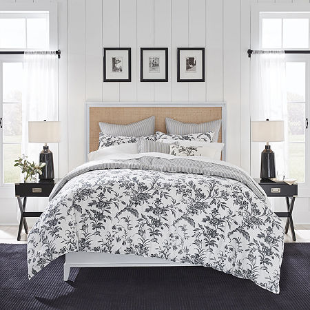 Laura Ashley Amberley 7-Pc. Comforter Set  Full/Queen - Black/white