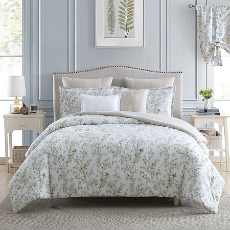 Laura Ashley Lindy 7 Piece Comforter Set  King - Green