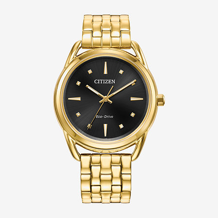 Citizen Eco-Drive Womens Dress Classic Gold-Tone Stainless Steel Bracelet Watch 36mm - Gold-tone