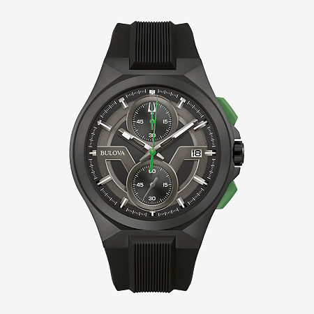 Click here for Bulova Maquina Mens Chronograph Black Strap Watch... prices