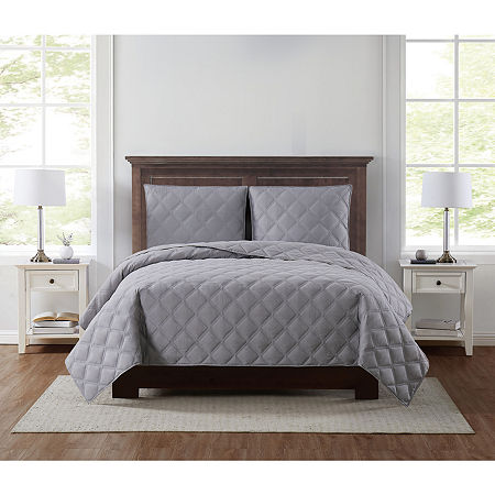 Truly Soft Everyday 3D Puff 2-Pc. Quilt Set  Twin Xl - Grey