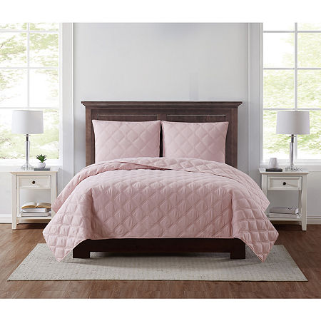 Truly Soft Everyday 3D Puff 3-Pc. Quilt Set  King - Blush