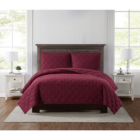 Truly Soft Everyday 3D Puff 2-Pc. Quilt Set  Twin Xl - Burgundy