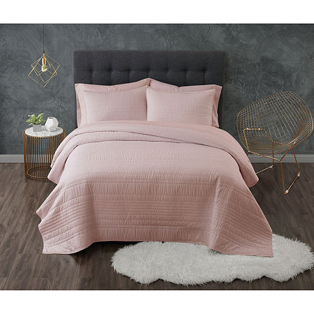 Click here for Truly Calm Solid Quilt Set  One Size  Pink prices