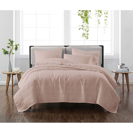 Cannon Heritage Solid Quilt Set  One Size  Pink