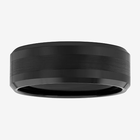 Click here for Personalized Mens 8mm Comfort Fit Satin Center Tun... prices