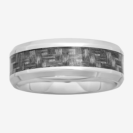 Click here for Mens 8MM Stainless Steel Wedding Band  12 1/2  Bla... prices