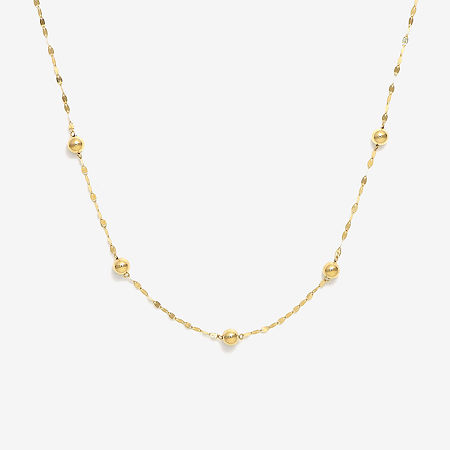 Click here for Made in Italy Womens 14K Gold 18 Inch Bead Chain N... prices
