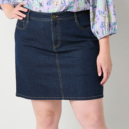 Click here for St. Johns Bay Womens Mid Rise-Plus Skort  16w  Blu... prices