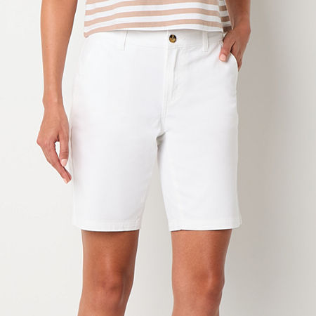 Click here for a.n.a Womens 9 Mid Rise Chino Short  18 Petite  Wh... prices