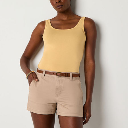 Click here for a.n.a Womens 3 1/2 Mid Rise Chino Short  14  Beige prices