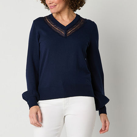 Click here for Liz Claiborne Womens V Neck Long Sleeve Pullover S... prices