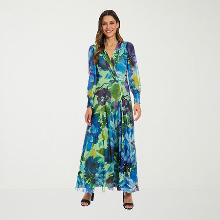 Click here for Clover And Sloane Womens Long Sleeve Floral Maxi D... prices