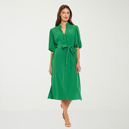 Click here for London Times Womens Elbow Sleeve Midi Shift Dress... prices