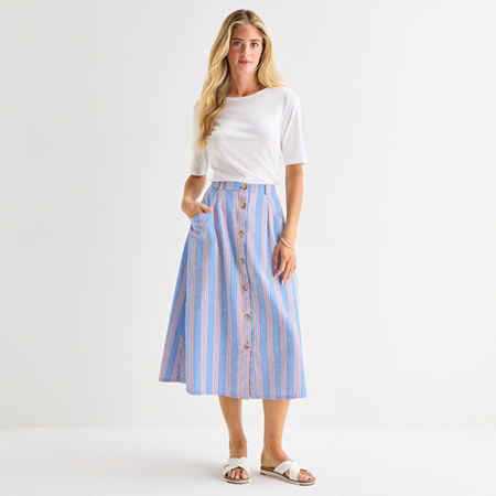 Click here for St. Johns Bay Womens Tall Mid Rise Midi A-Line Ski... prices