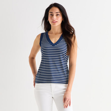 Click here for St. Johns Bay Womens Tall V Neck Sleeveless Blouse... prices