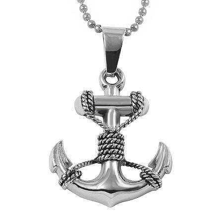 Click here for Mens Stainless Steel Anchor Pendant Necklace  One... prices