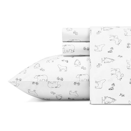 Eddie Bauer Printed 100 Cotton Percale 4-Pc. Sheet Set  Queen - Animal Tracks