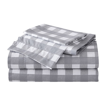Eddie Bauer Printed 100 Cotton Percale 4-Pc. Sheet Set  King - Lakehouse Plaid