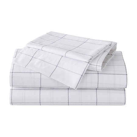 Eddie Bauer Printed 100 Cotton Percale 3-Pc. Sheet Set  Twin - Northern Plaid Grey