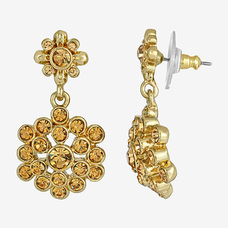 Click here for 1928 Gold Tone Acrylic Drop Earrings  One Size  Br... prices