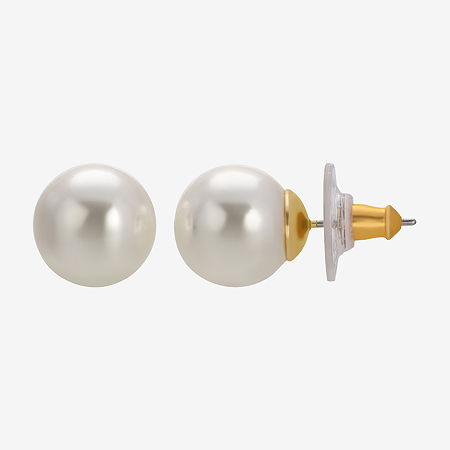 Click here for 1928 Gold Tone White Simulated Pearl 1/2 Inch Ball... prices
