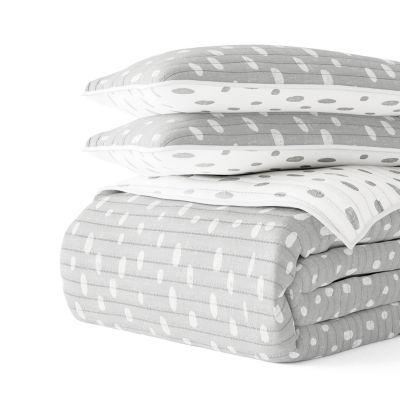 Casual Comfort Dots Reversible Quilt Set, Color: Light Gray - JCPenney