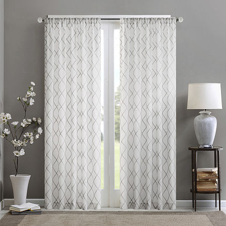 Click here for Madison Park Iris Diamond Rod Pocket Sheer Single... prices