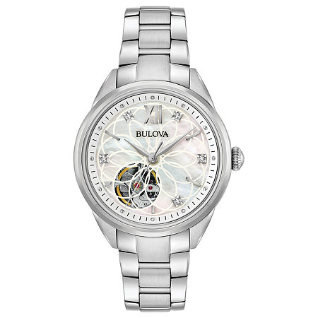 Click here for Bulova Womens Automatic Diamond Accent Stainless S... prices