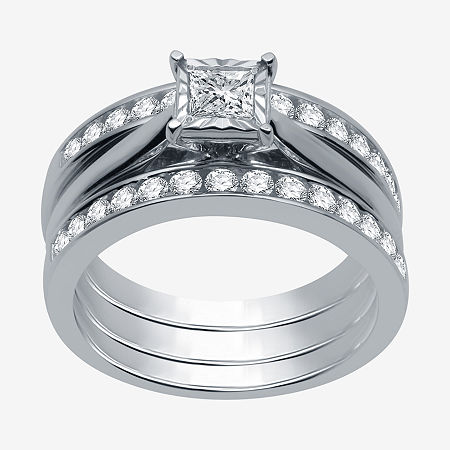 Click here for Womens 1 CT. T.W. Natural Diamond 10K White Gold B... prices