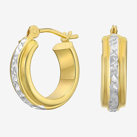 Click here for Womens 14K Two Tone Gold 12.5mm Hoop Earrings  One... prices