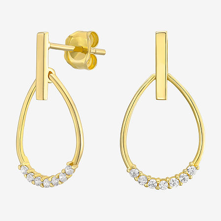 Click here for Womens Cubic Zirconia 14K Gold Drop Earrings  One... prices