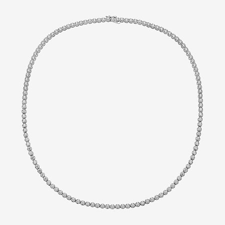 Click here for Mens White Diamond 10K White Gold 20 Inch Tennis N... prices
